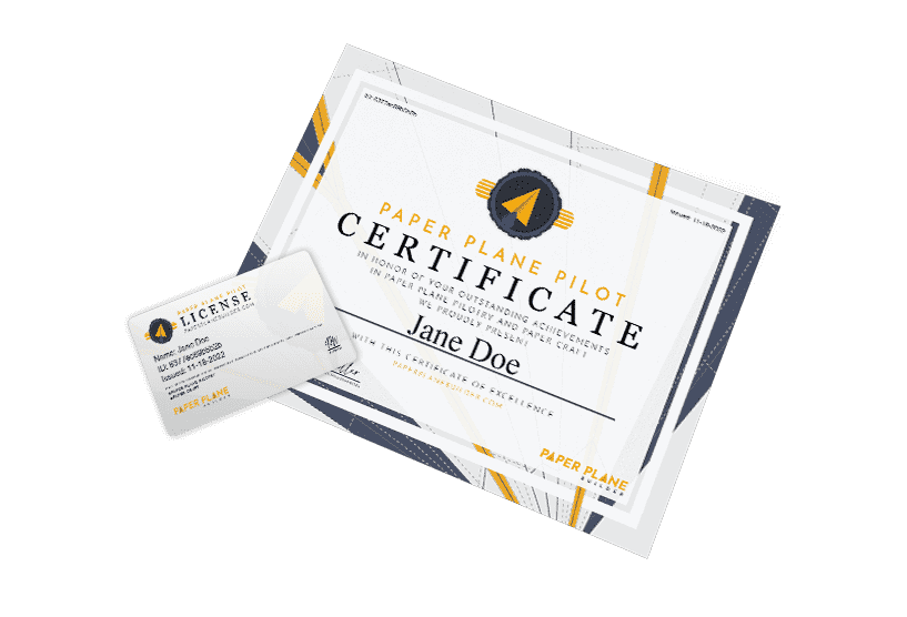 Printable Paper Plane Pilot License - Paper Plane Builder
