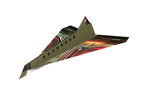 Corporate Jet Paper Airplane Template, Details and Instructions